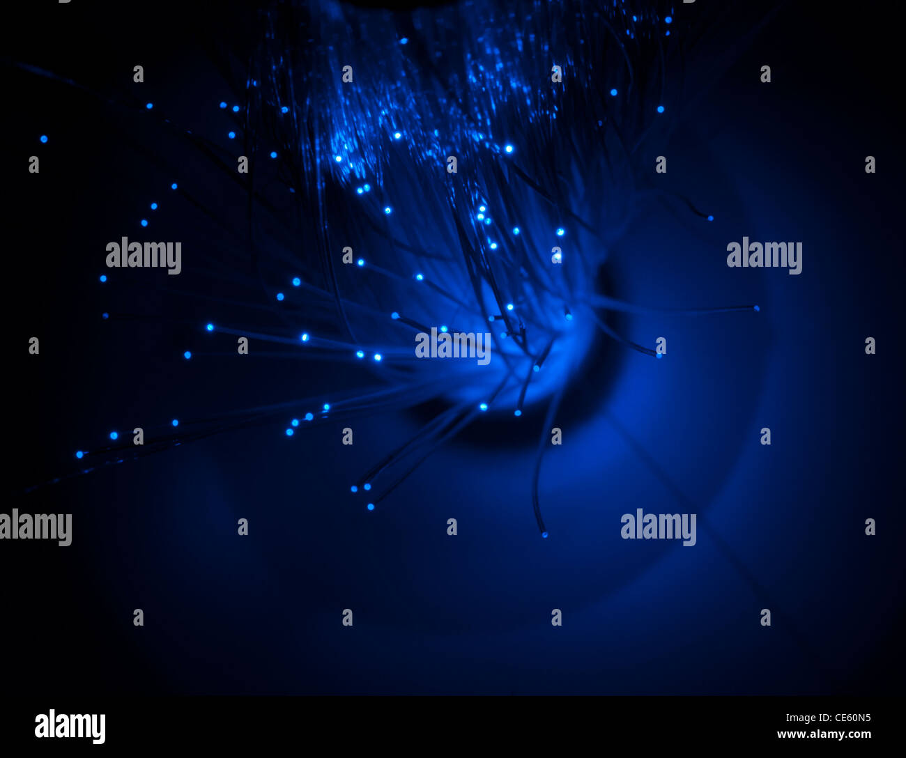 Blue colors optical fibers Stock Photo - Alamy