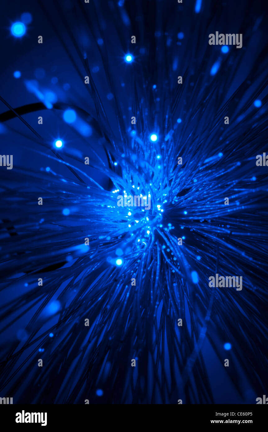 Blue colors optical fibers Stock Photo - Alamy