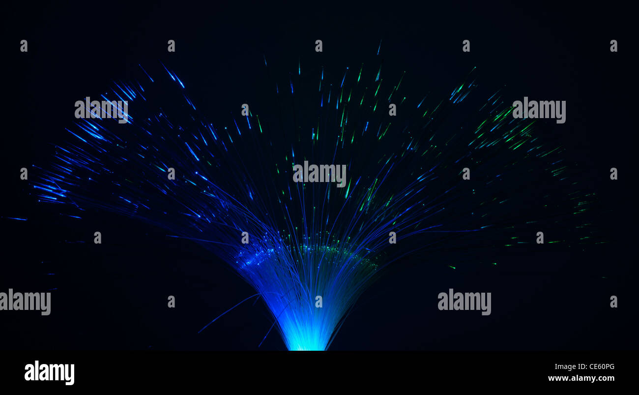 Blue colors optical fibers Stock Photo - Alamy