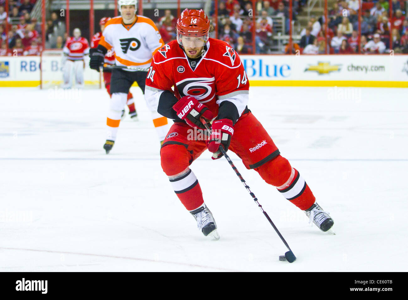 Carolina Hurricane Andreas Nodl in an NHL game during the 2011-2012 ...