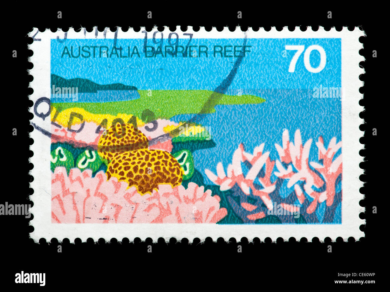 Postage stamp from Australia depicting the Great Barrier Reef Stock ...