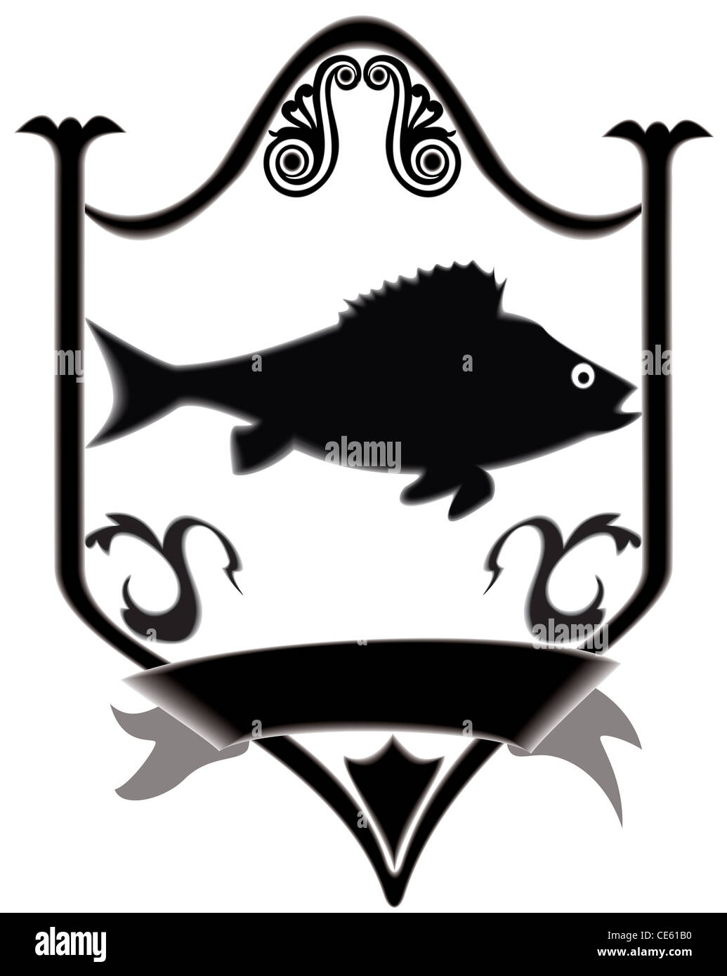 Icon title fish Stock Photo - Alamy