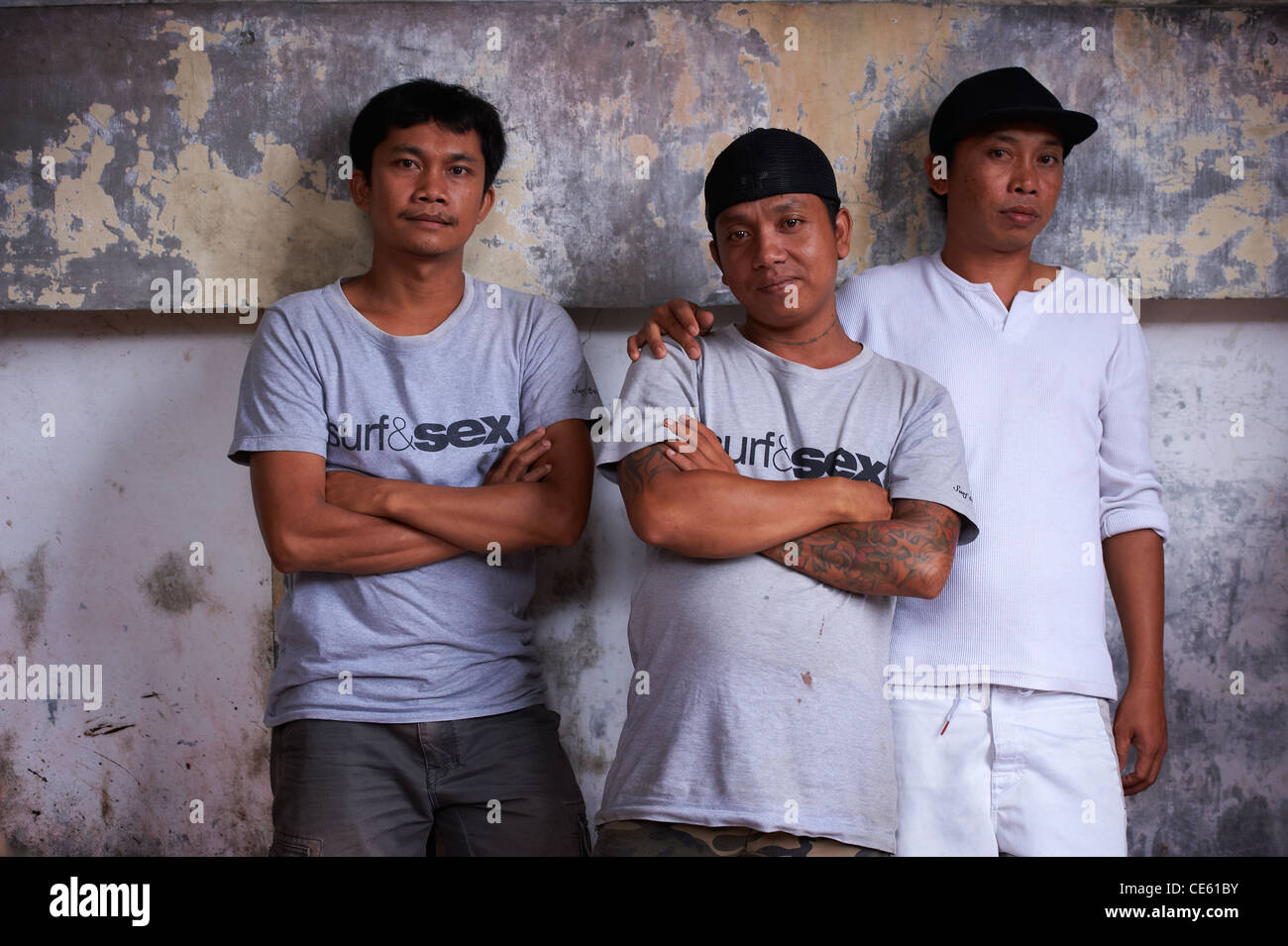 Three Balinese brothers, Ubud Indonesia Stock Photo - Alamy