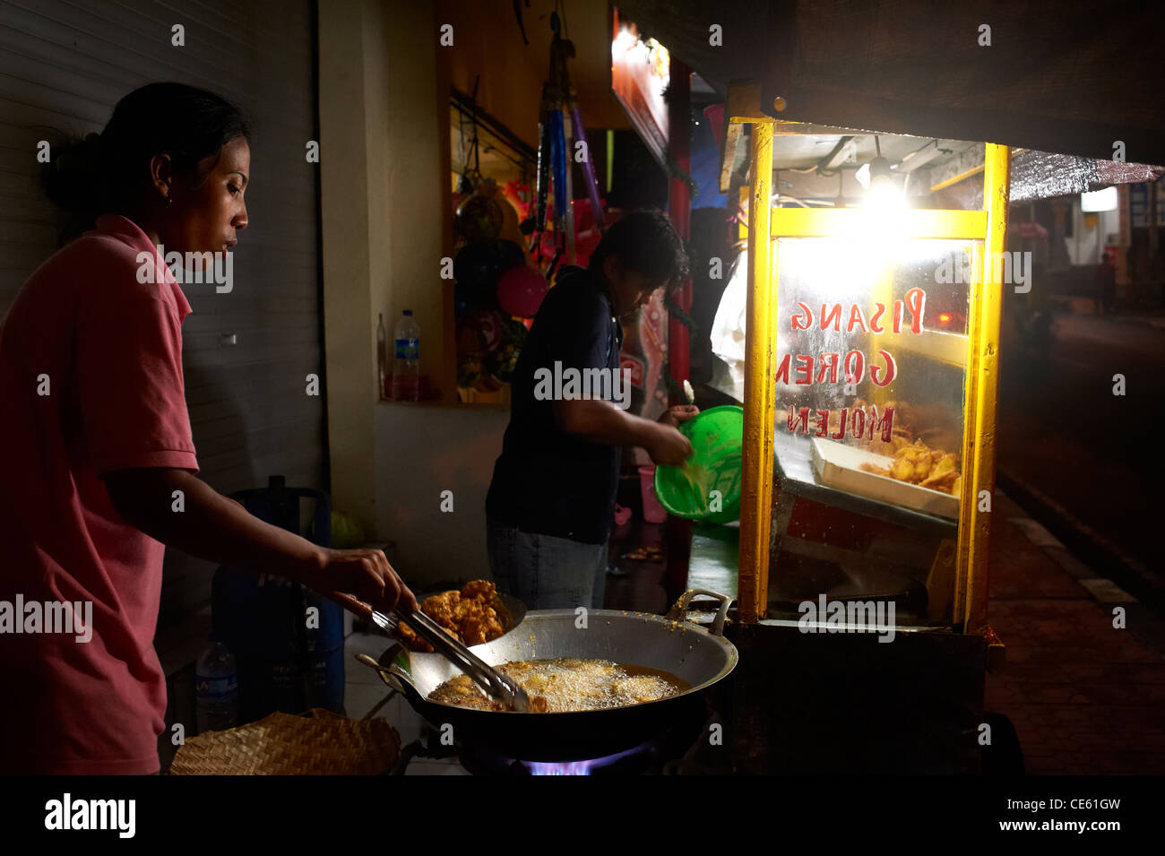 Food stall on Ubud's main street Jalan Raya Pejeng, Bali Indonesia ...