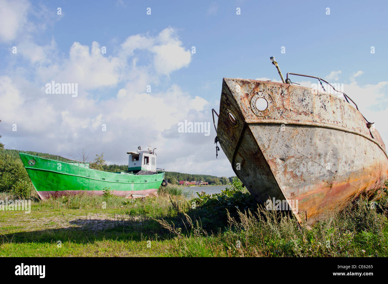 old boats on the summer sea coast Stock Photo - Alamy