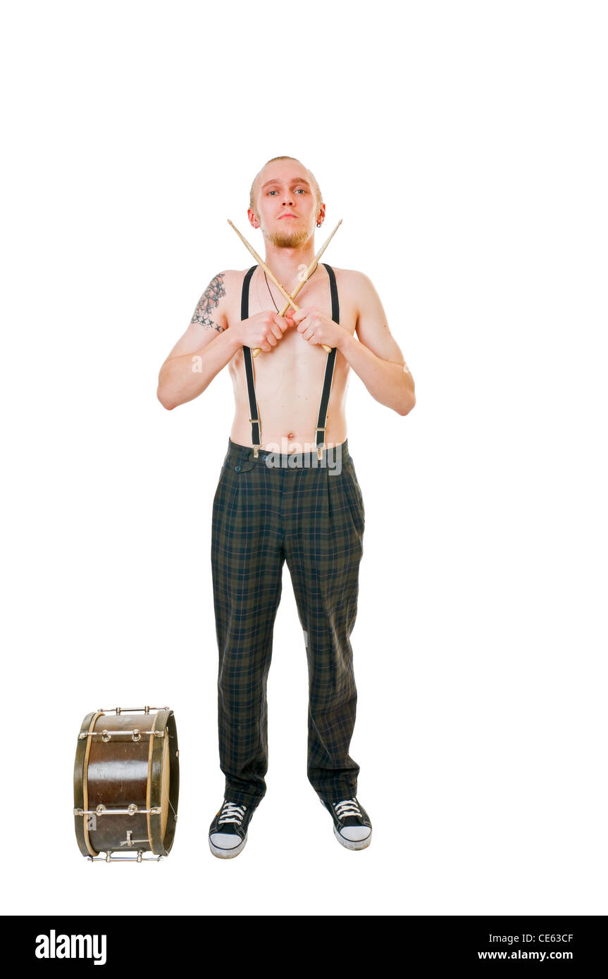 Man play drum on stage Cut Out Stock Images & Pictures - Alamy