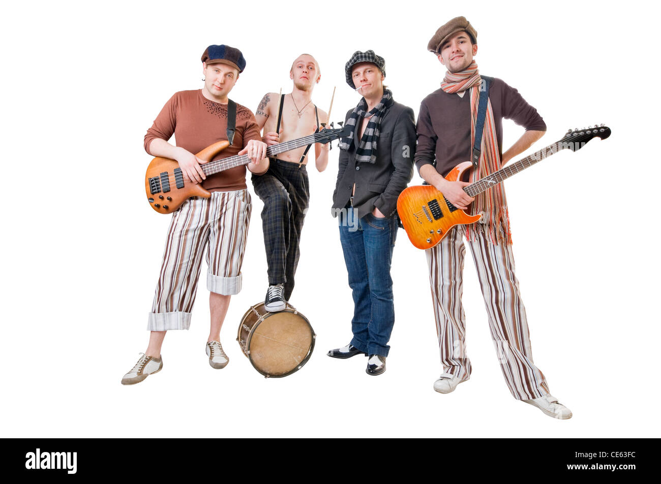 cool musical band isolated on white background Stock Photo - Alamy
