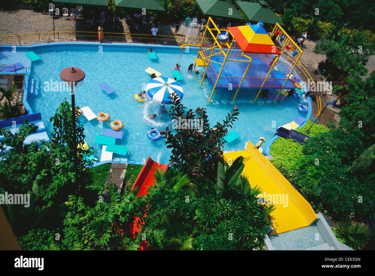 Swimming pool in water park ; India ; asia Stock Photo - Alamy