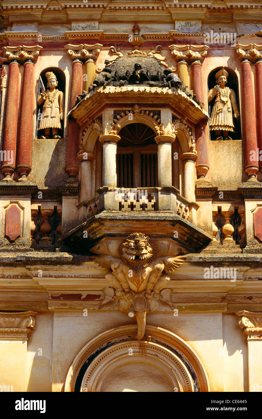 balcony in Nattukottai Chettiar home ; Chettinad ; Tamil Nadu ; India ...