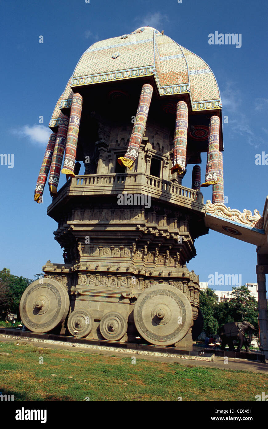 Valluvar Kottam ; 101 Feet high stone chariot ; Chennai ; Tamil Nadu ...