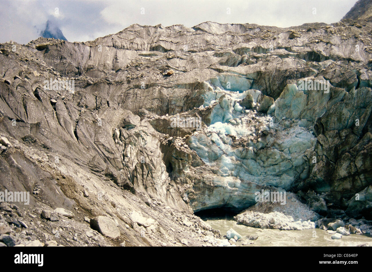 Gaumukh glacier source of river ganges Uttar Pradesh India Stock Photo ...