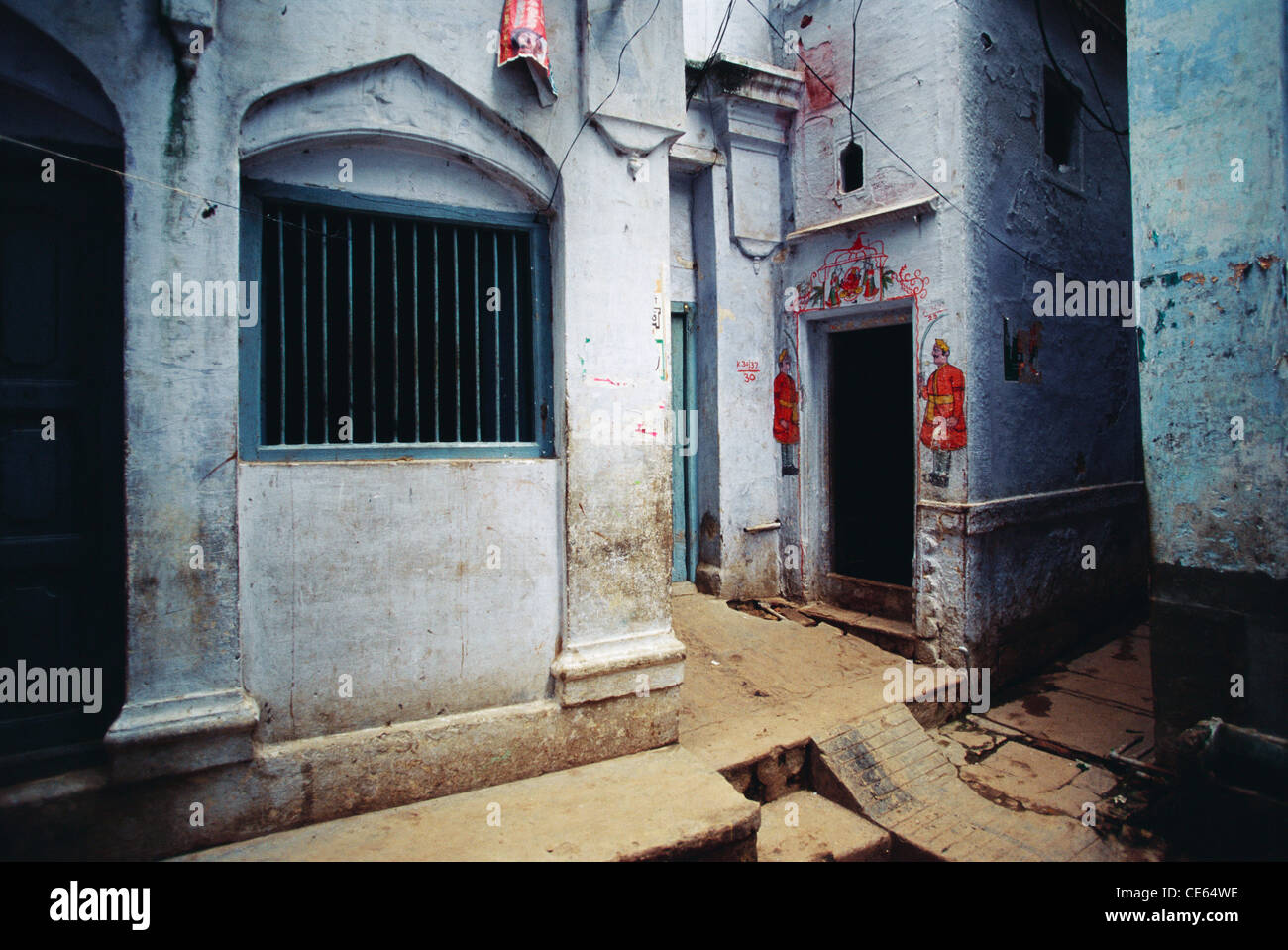 Narrow old lanes of Varanasi ; Uttar Pradesh ; India ; Asia Stock Photo ...