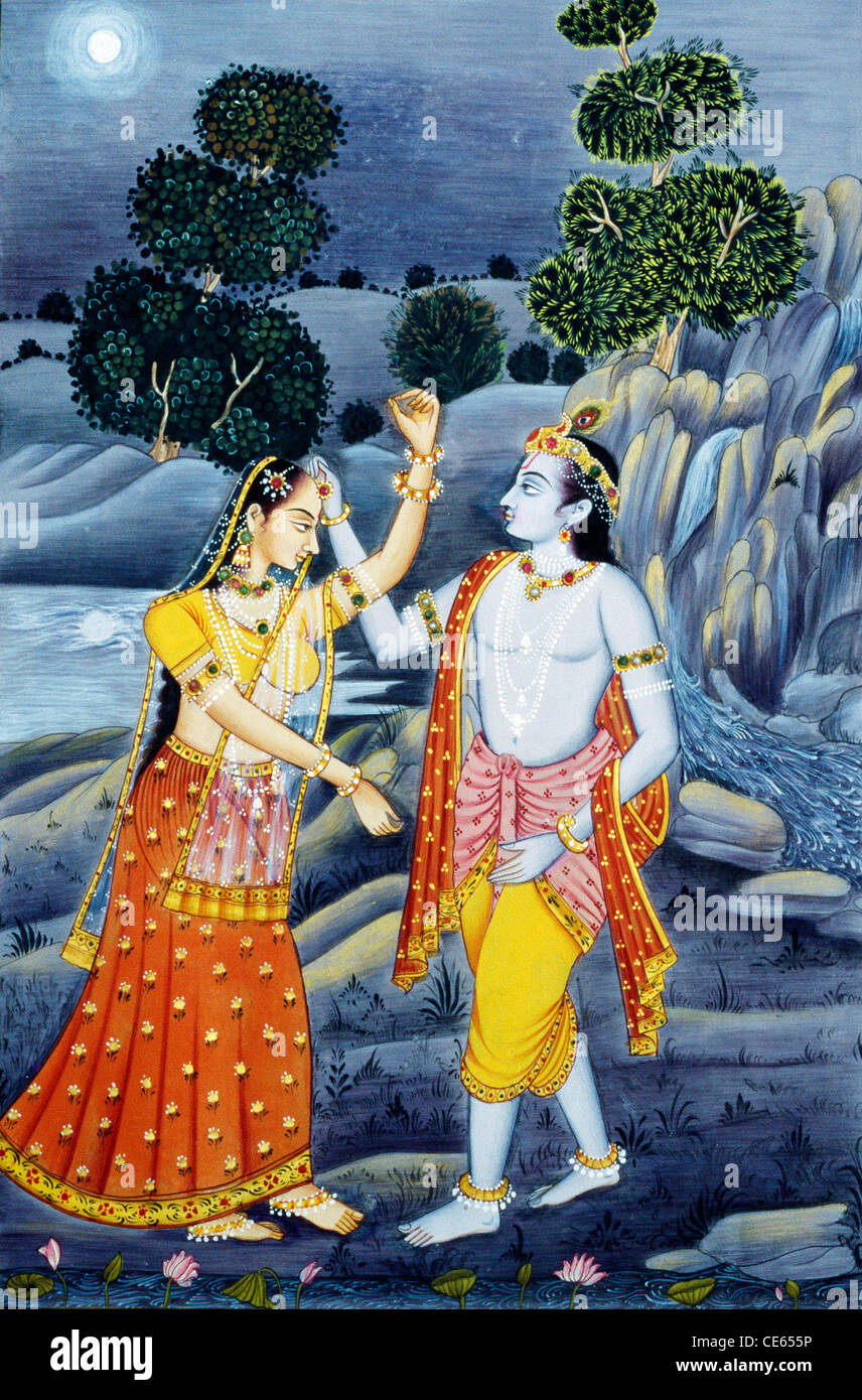 Radha krishna dancing painting hi-res stock photography and images - Alamy