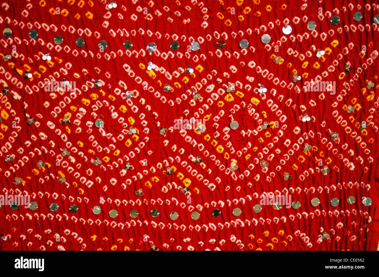 Rajasthani sari ; Tie Dye ; India ; Asia ; Indian ; Asian Stock Photo ...