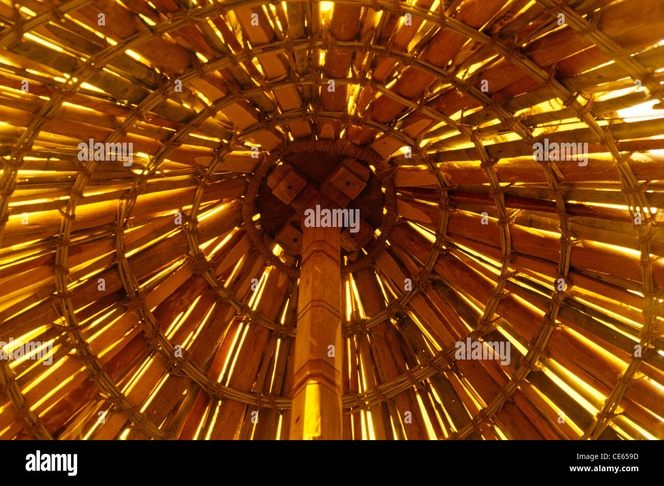 Bamboo and wood ceiling roof ; India ; Asia Stock Photo - Alamy