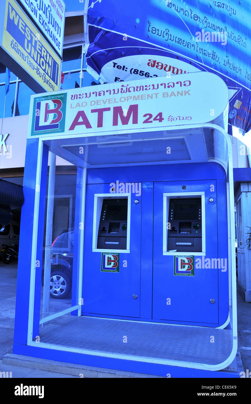 cash machine Lao Developement Bank, Vientiane, Laos Stock Photo - Alamy