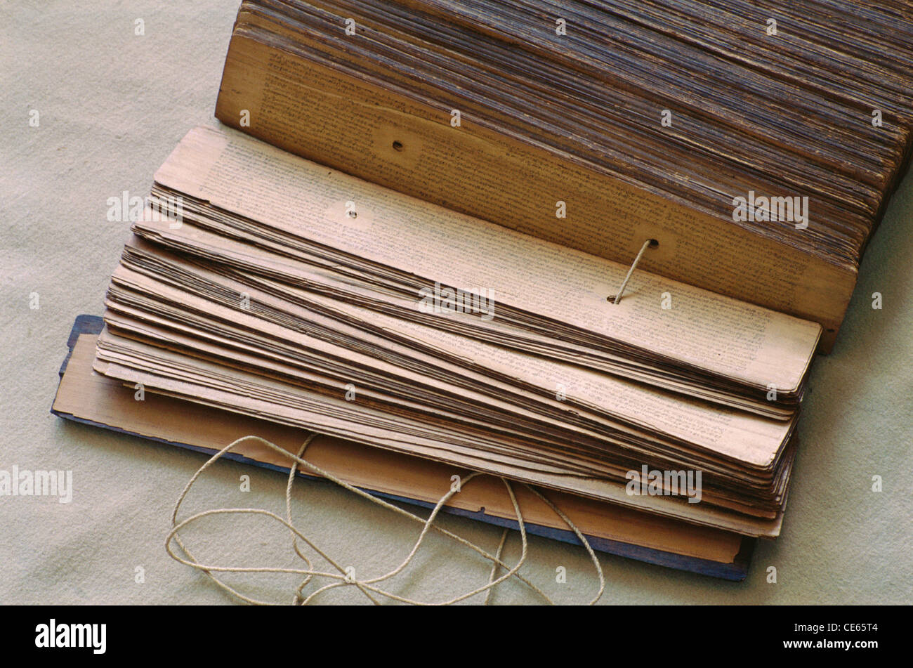 Old Indian scriptures manuscripts vedas India Asia Stock Photo - Alamy