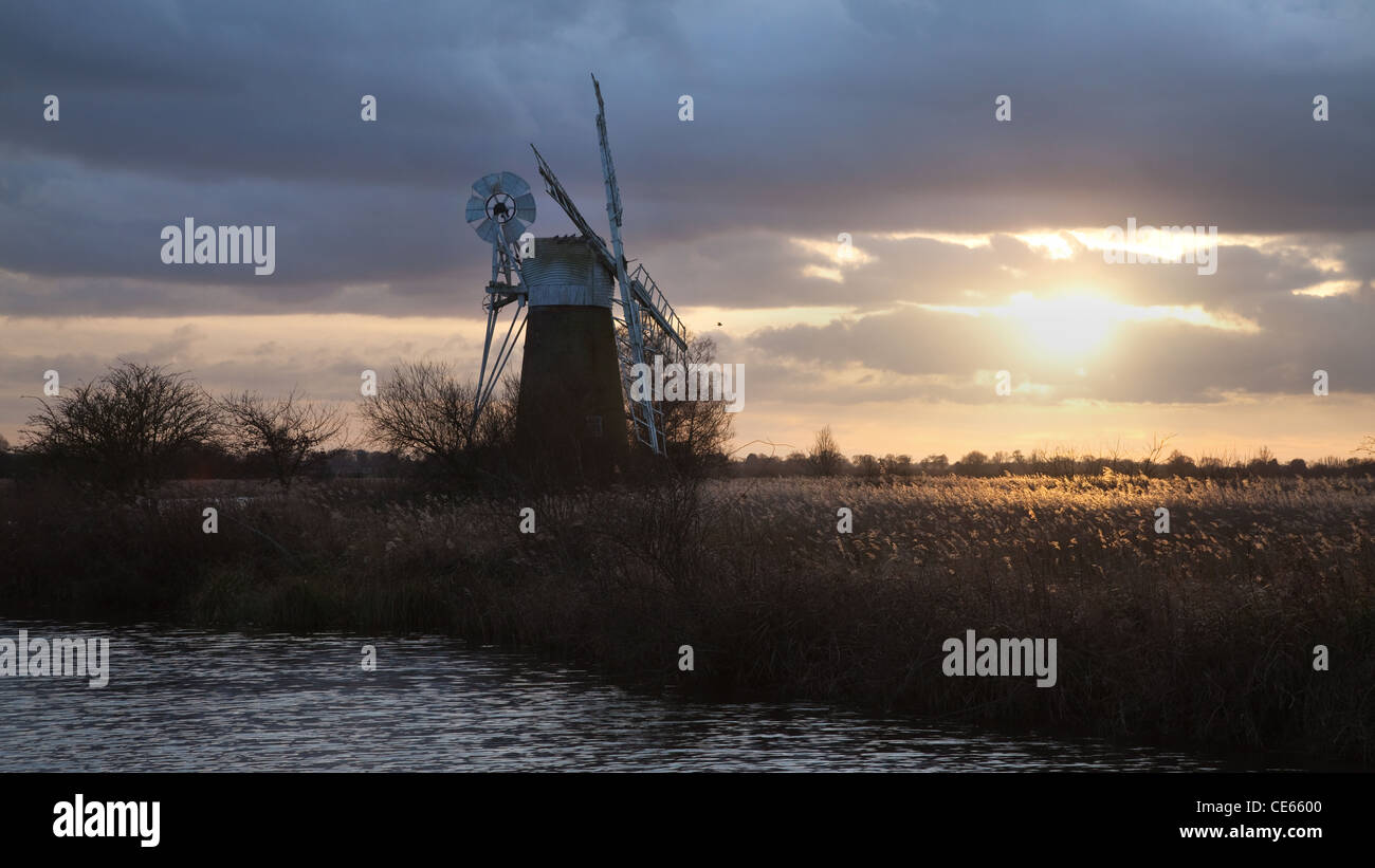 Sunset at Turf Fen Mill at How Hill Ludham on the the River Ant ...
