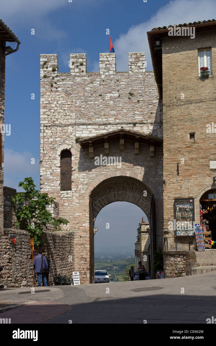 Archway into Assisi, Italy Stock Photo - Alamy