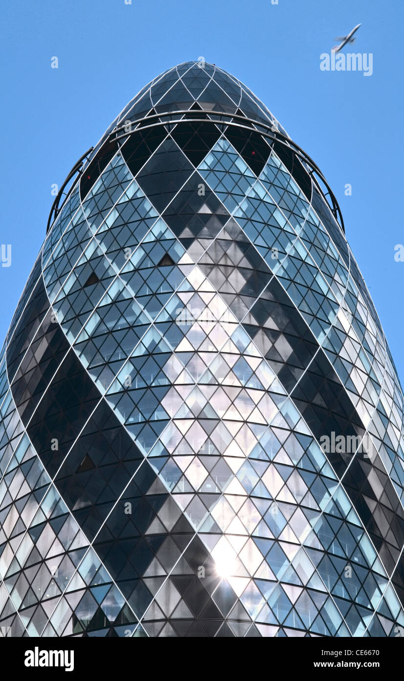 view of London Gherkin Stock Photo - Alamy