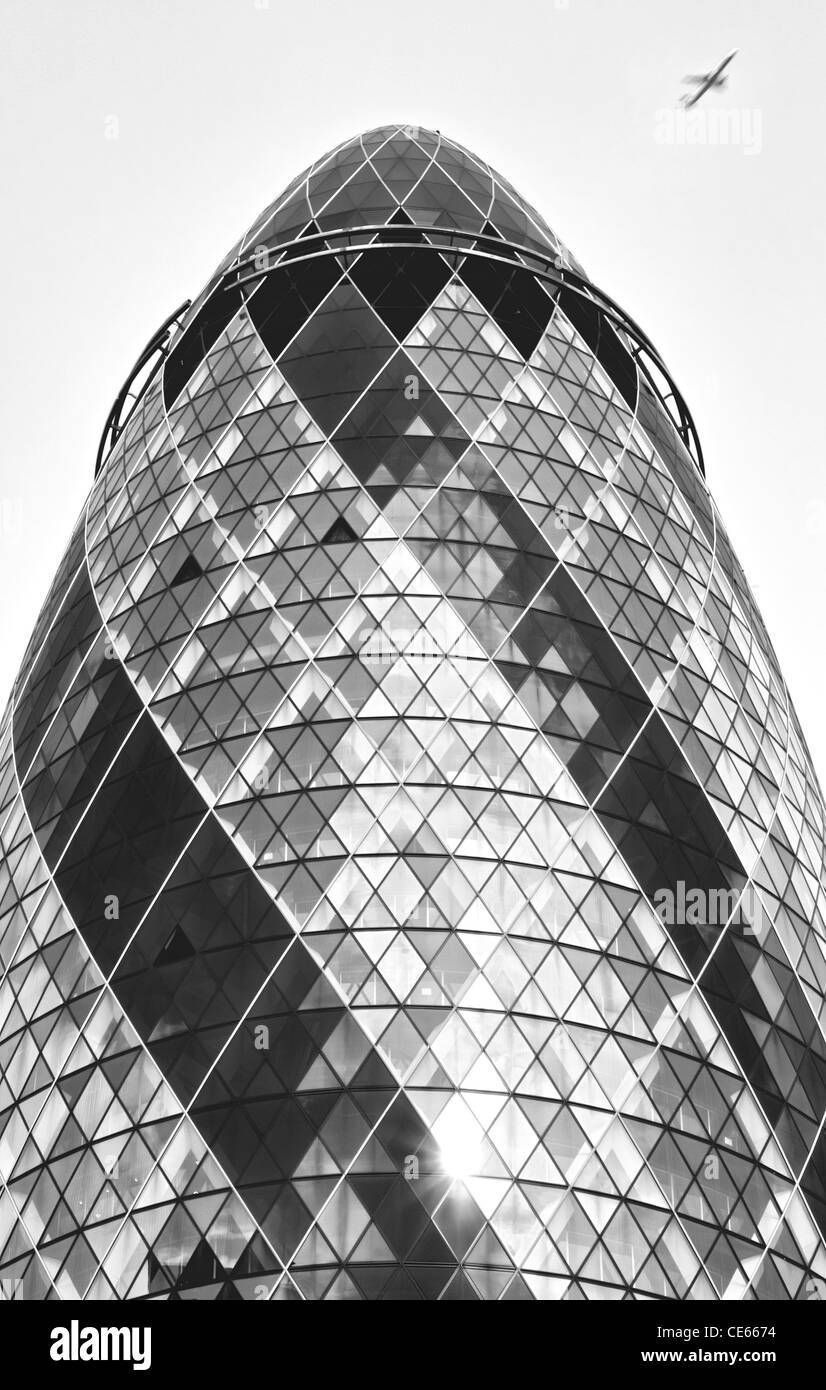 view of London Gherkin Stock Photo - Alamy