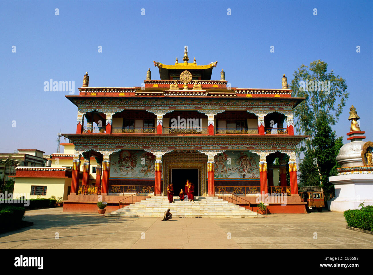 Tibetan monastery ; Bodh Gaya ; Bihar ; India ; Asia Stock Photo - Alamy