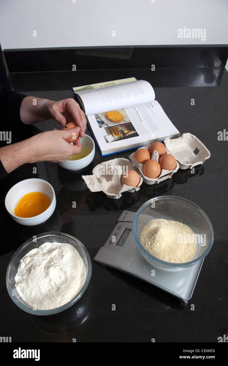 Chef preparing to make fresh pasta Stock Photo - Alamy