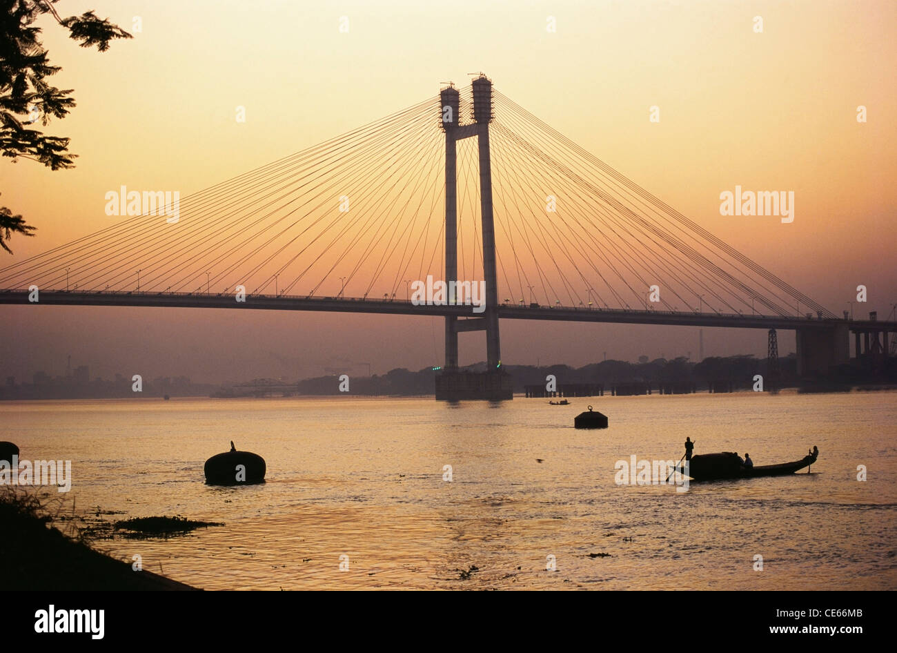 Vidyasagar Setu ; second Howrah Bridge cable stayed bridge over River ...