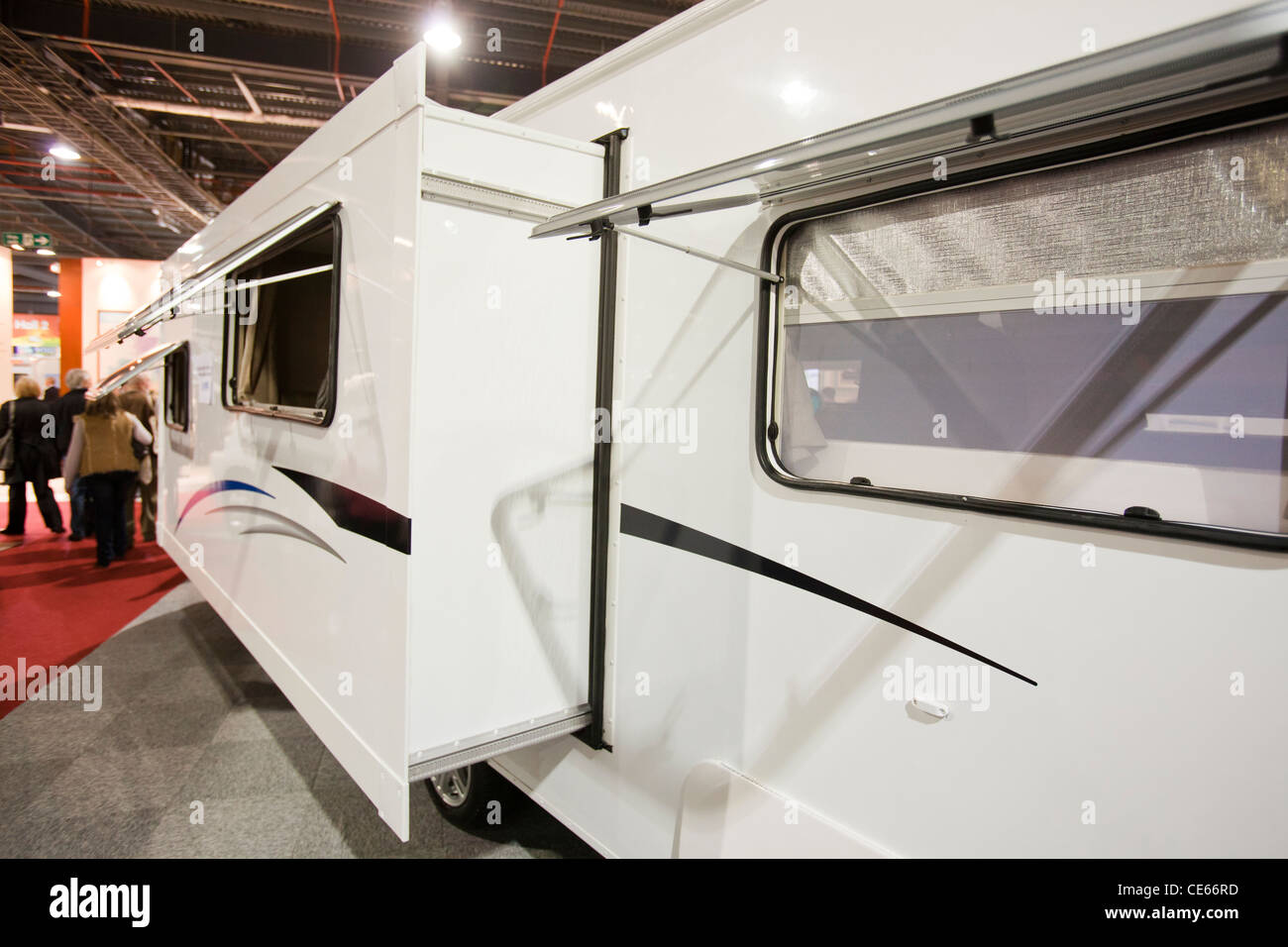 An extendable caravan at the Caravan and motor home show at Event City ...