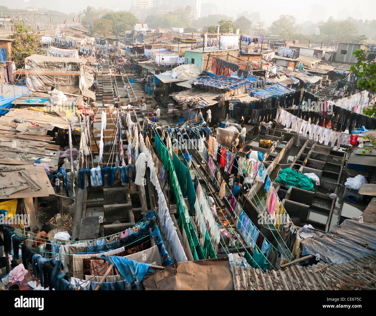 The Dhobi Ghat which is a large open air laundry in Mumbai India Stock ...