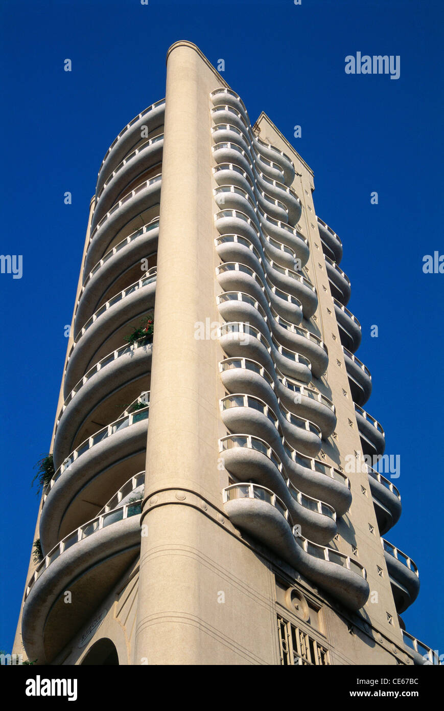 View of towering Buckley Court ; Colaba ; Bombay Mumbai ; Maharashtra ...