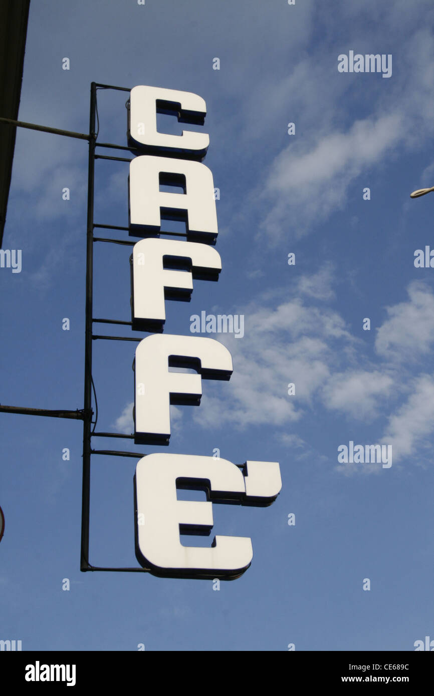 caffe sign notice in street in rome italy Stock Photo - Alamy