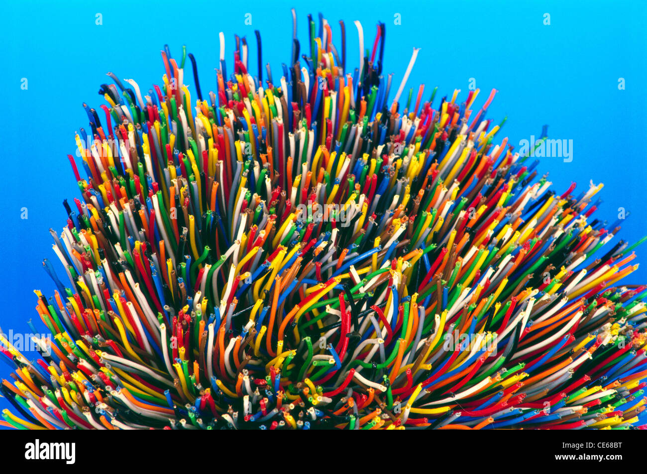 Electrical wires ; Electricity wires ; Colorful wires ; Colourful wires ...