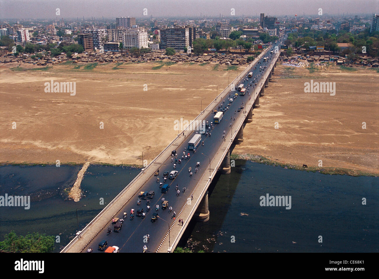 Nehru Bridge over the river Sabarmati ; Ahmedabad ; Gujarat ; India ...