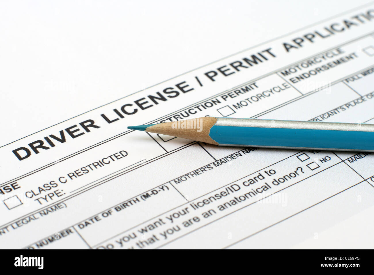 Driver license application Stock Photo - Alamy