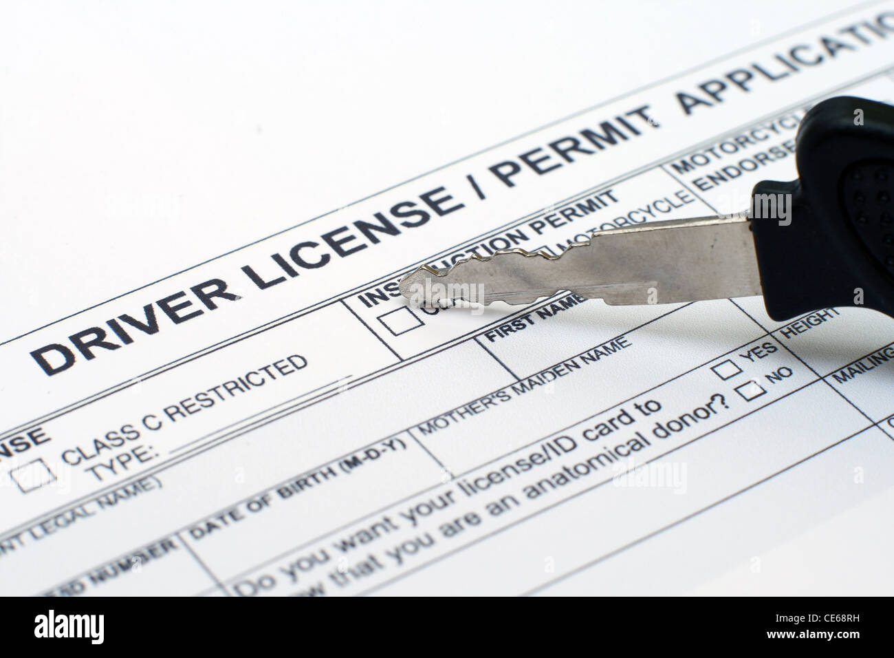 Driver license application Stock Photo - Alamy