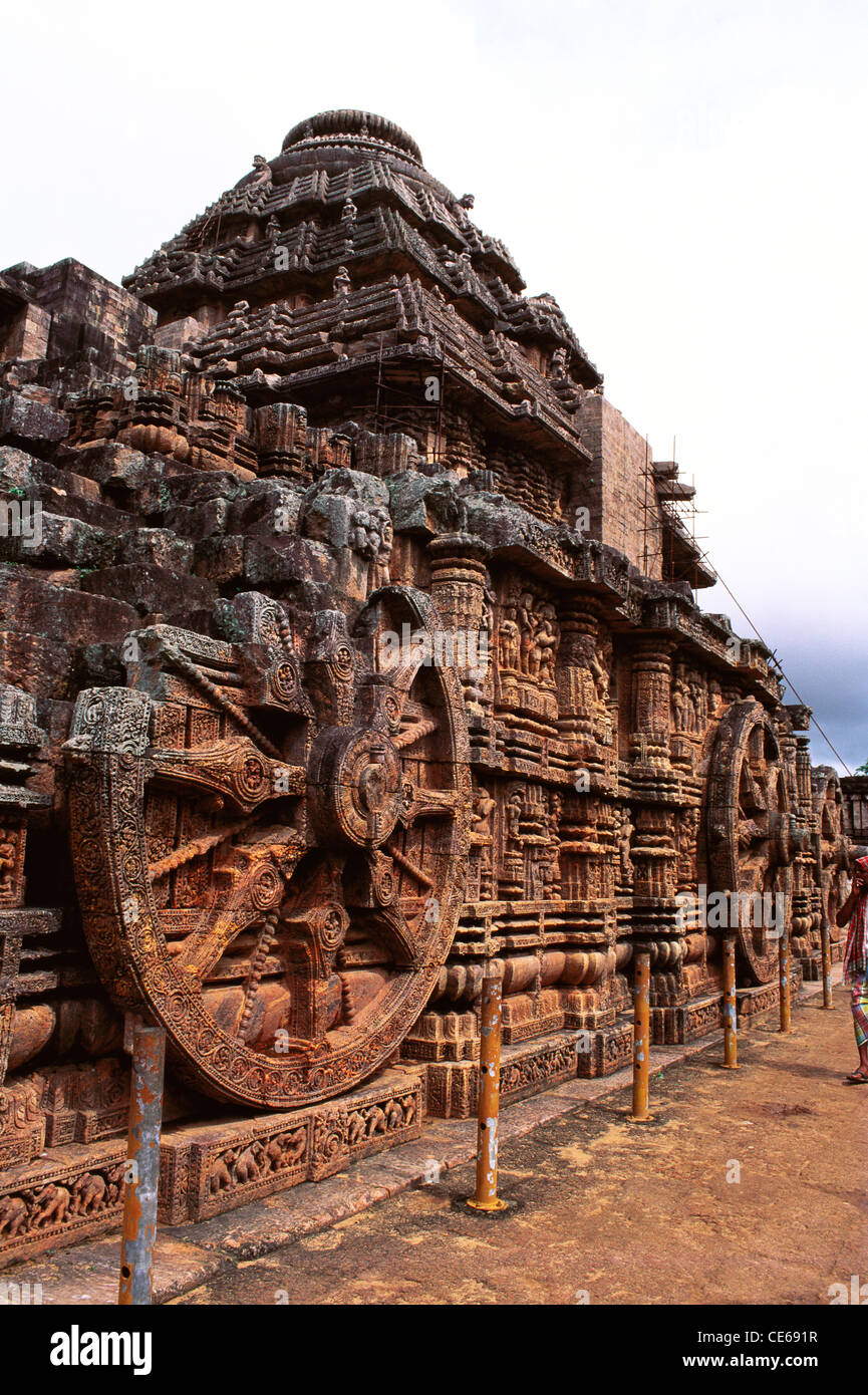 Side view of Sun temple of Konarak World Heritage monument ; Konarak ...