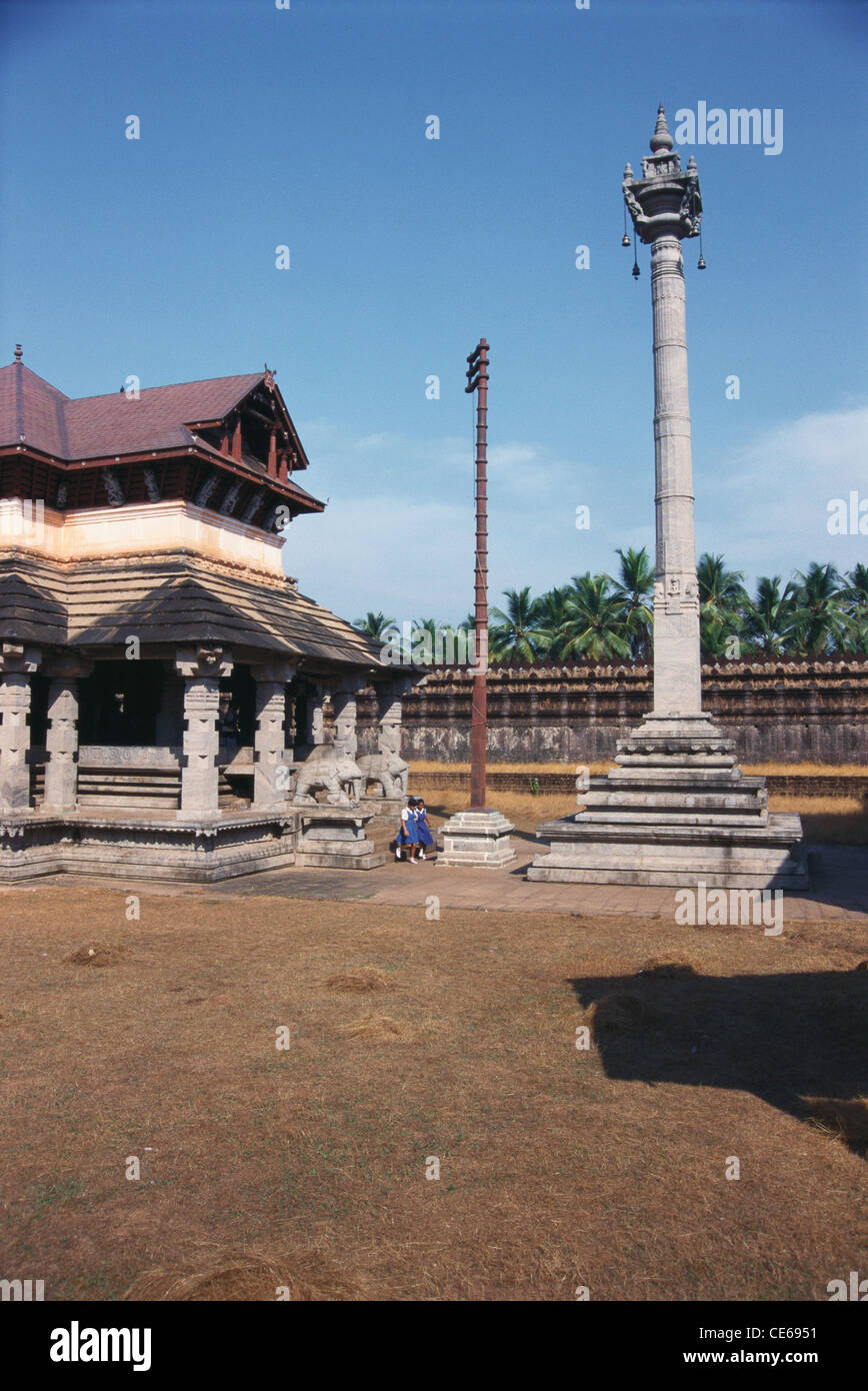 Temple pillar ; Saavira Kambada Basadi Jain temple ; Mudbidri ...