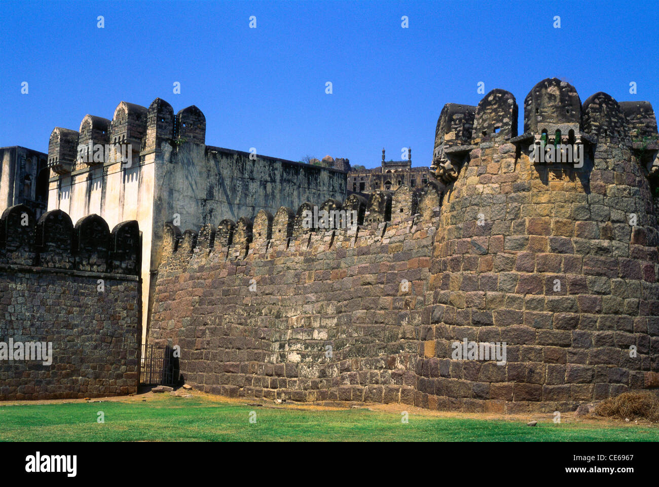 Bastion & Gate of Golconda fort ; Golkonda fort ; Hyderabad ; Andhra ...