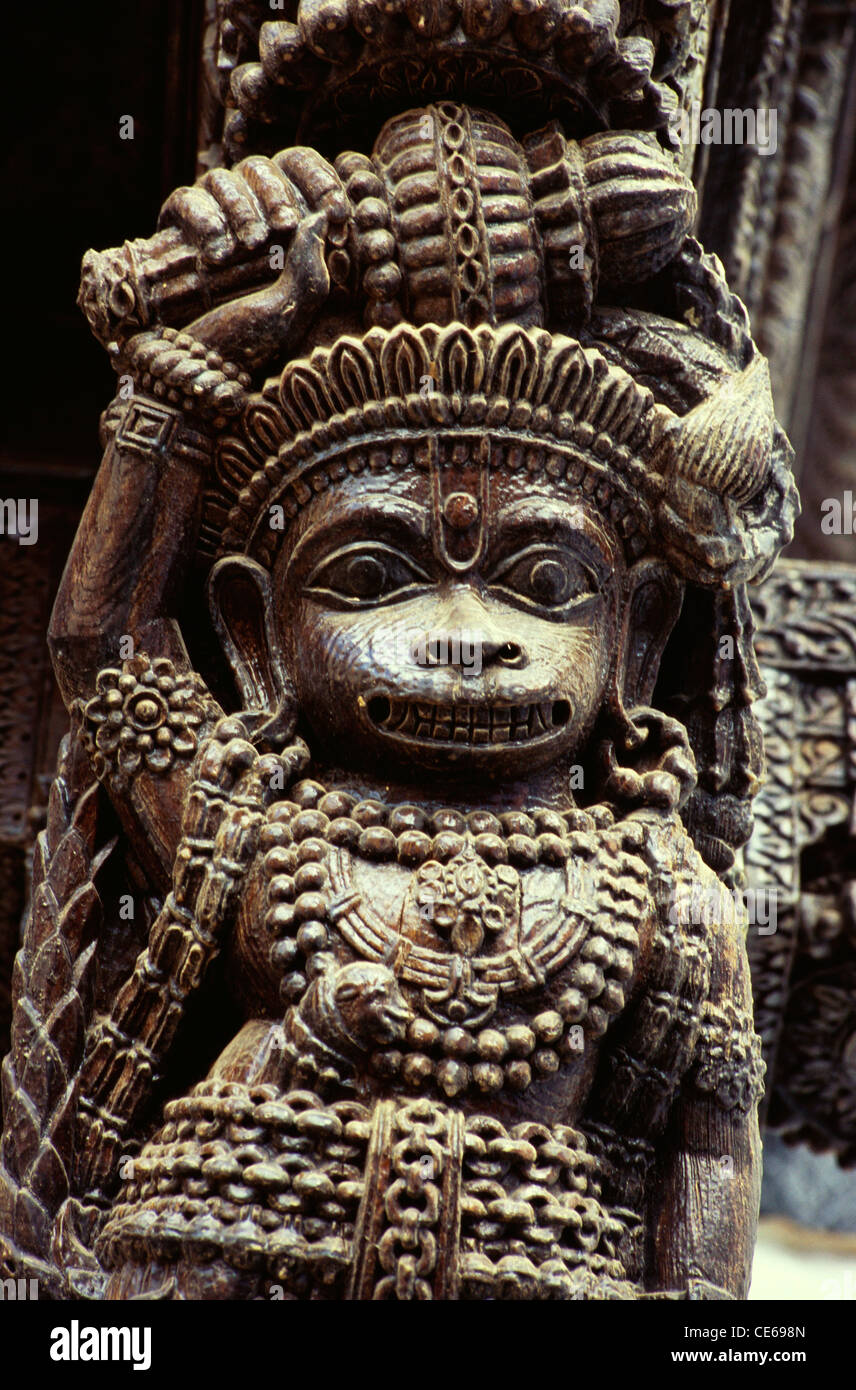 Kashtbhanjan Dev Hanuman ; delicate wood carving ; Swaminarayan temple ...