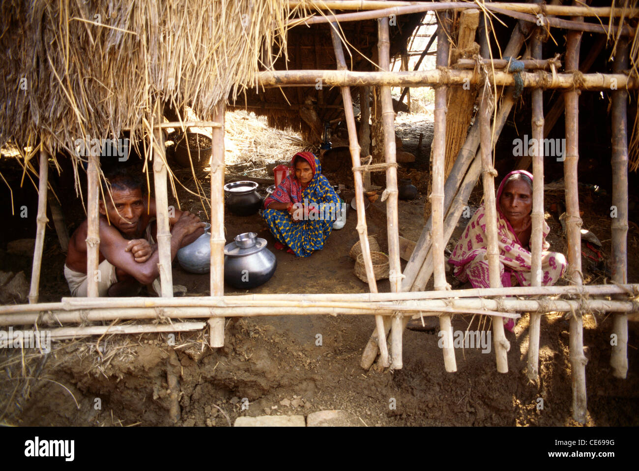 House destroyed in Cyclone ; Orissa ; India November 1999 Stock Photo ...