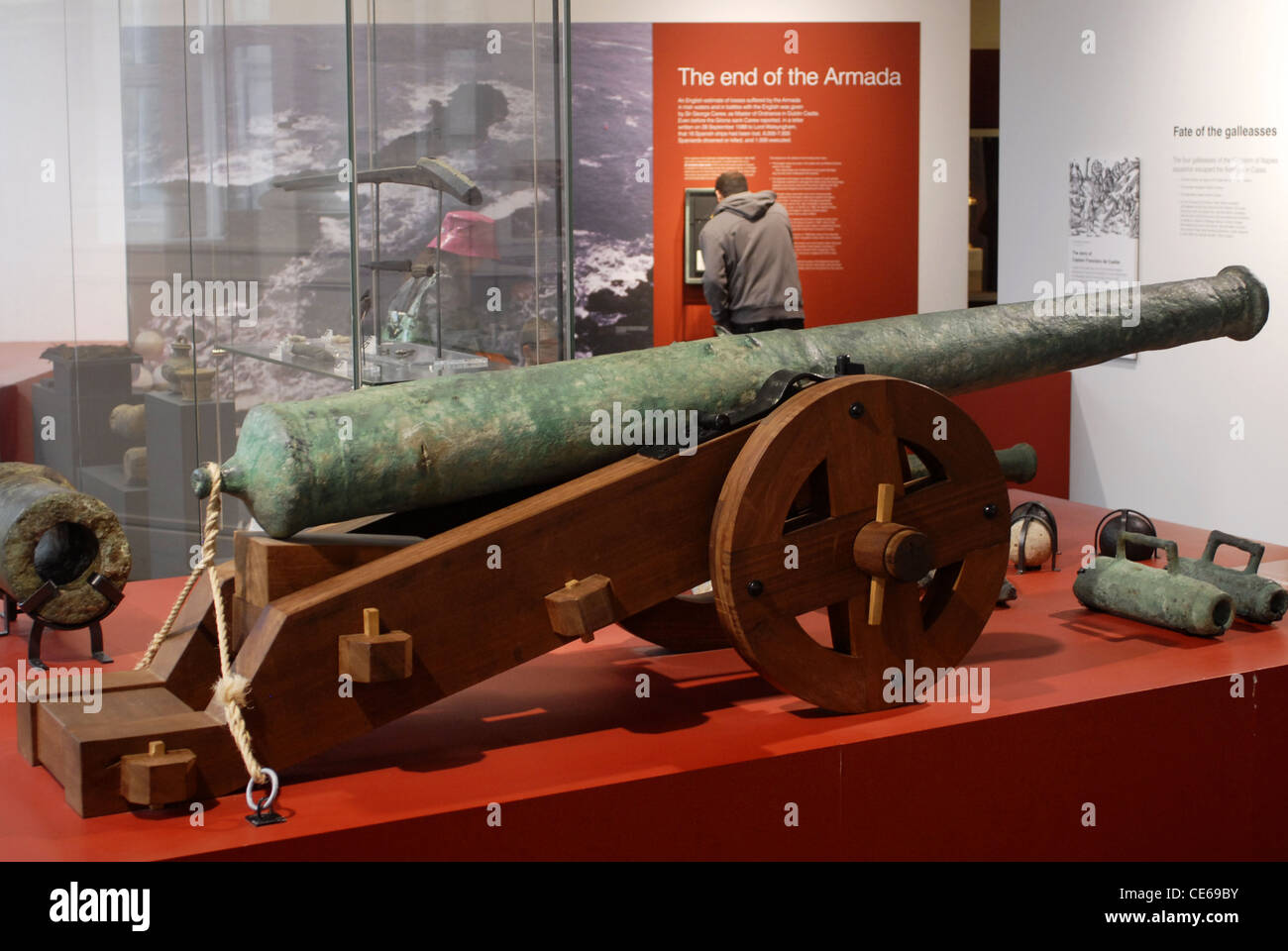 Cannon recovered from the wreck of the 'Girona', the Spanish Armada ...