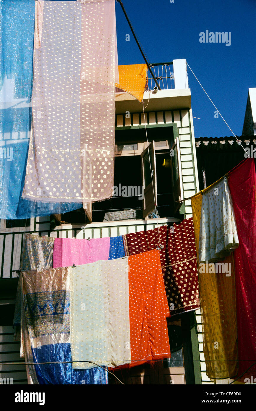 Clothes drying ; laundry hanging to dry ; street scene ; Udaipur ...