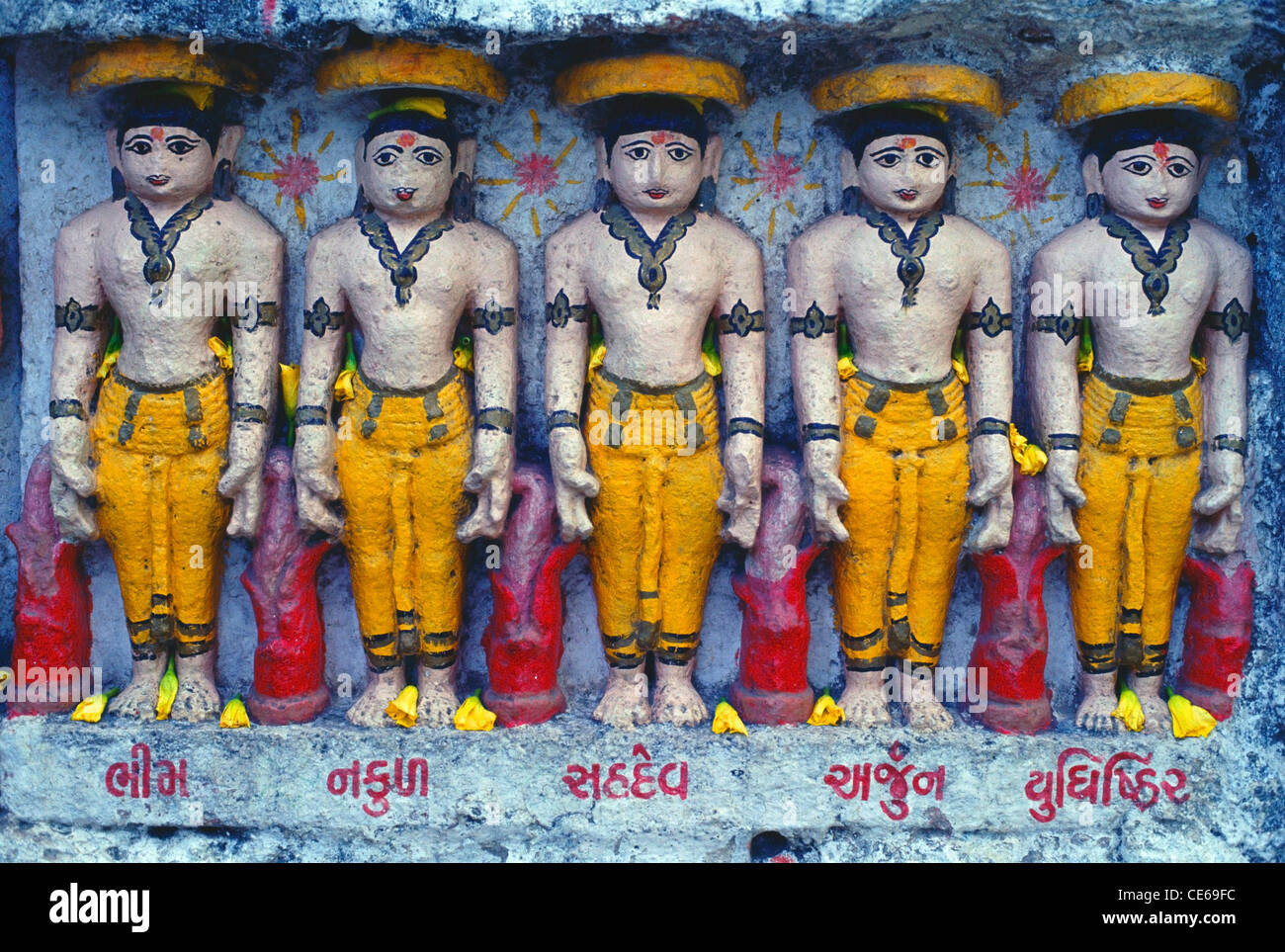 Paanch Pandav in Surya temple Somnath India indian gods Stock Photo - Alamy