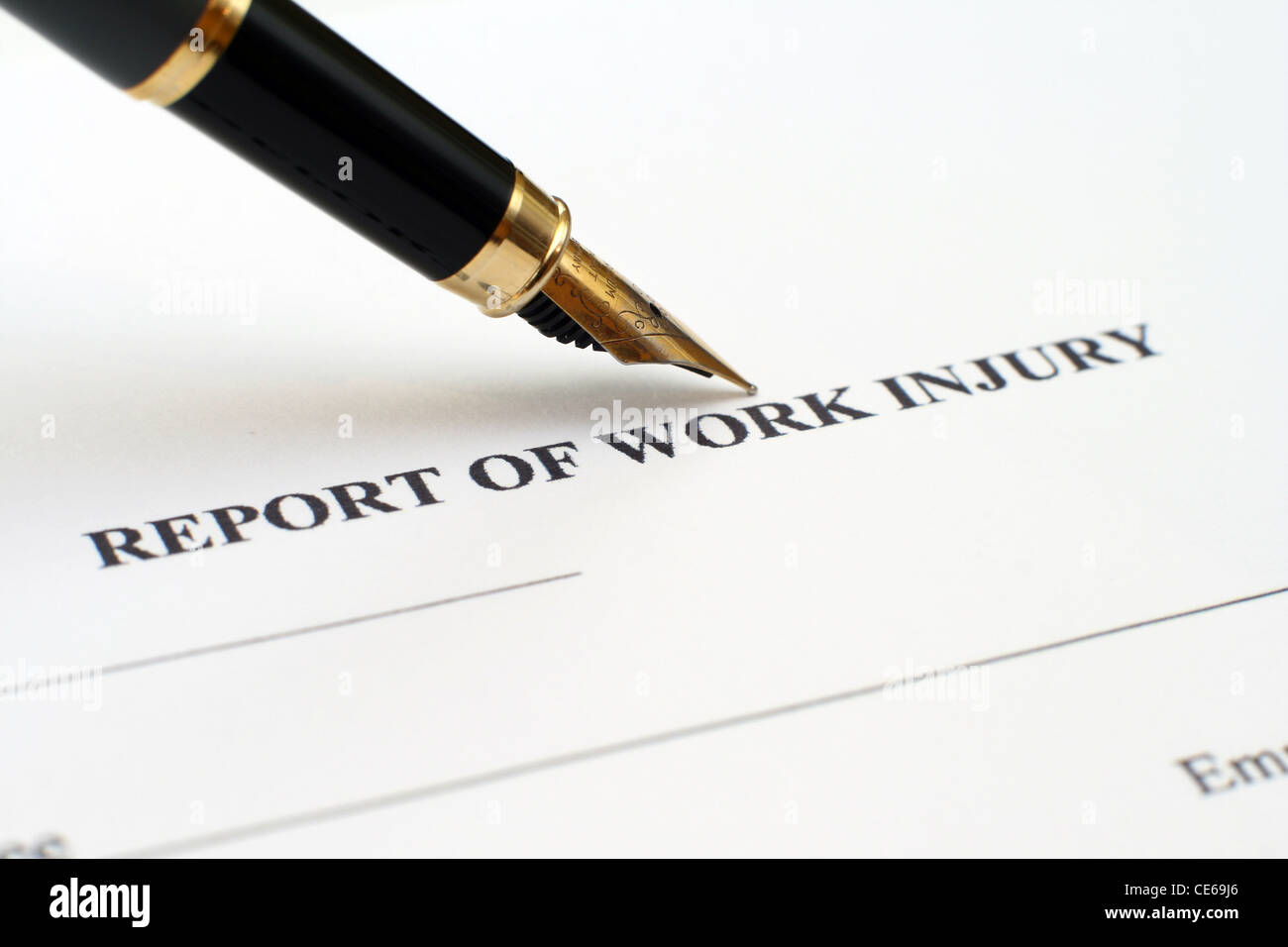 Report of work injury Stock Photo - Alamy