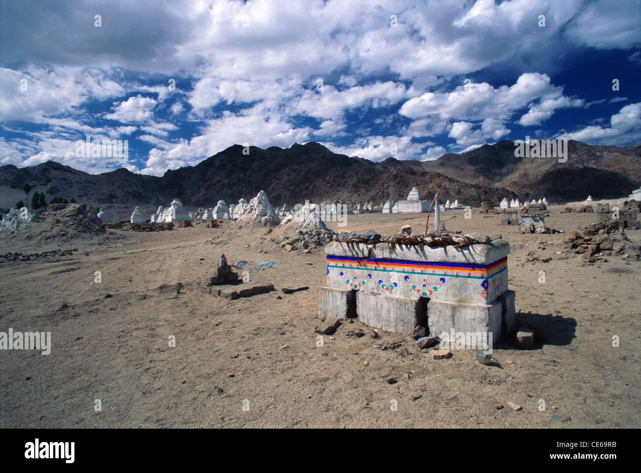 Choglamsar gompas ; Chuglamsar ; Leh ; Ladakh ; Jammu and Kashmir ...