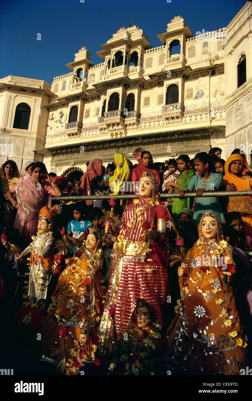 Indian Rajasthani women celebrating Gangaur festival ; Udaipur ...