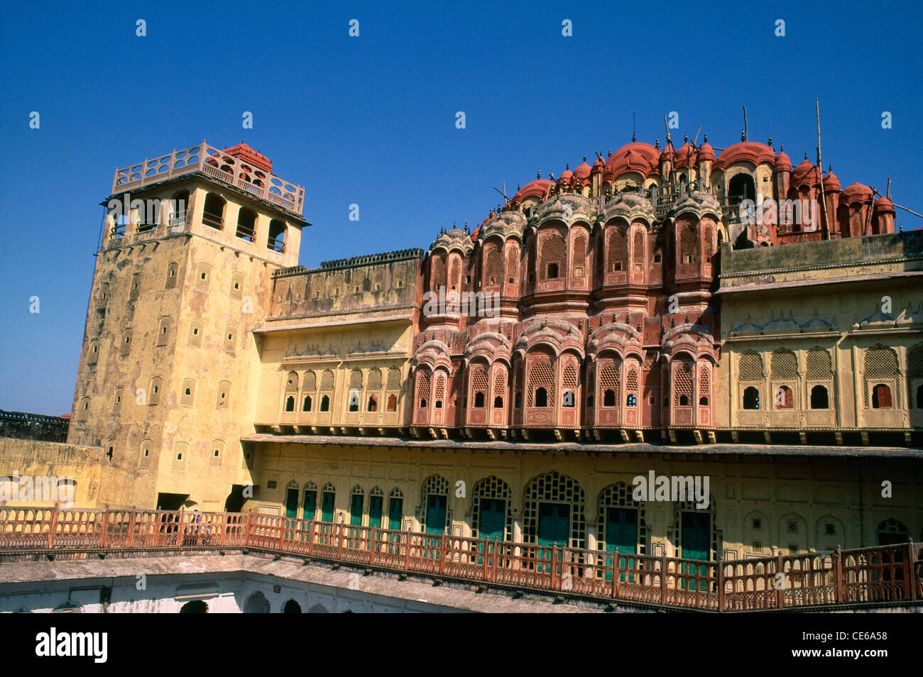 Front view of Hawa Mahal ; Palace of wind ; Jaipur; Rajasthan ; India ...