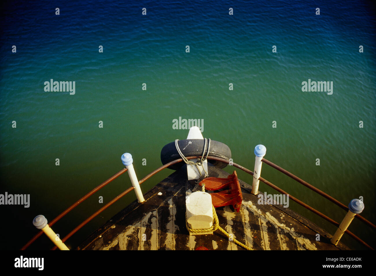 The bow forward part of the hull of a boat ; Allappuzha ; Alleppey ...