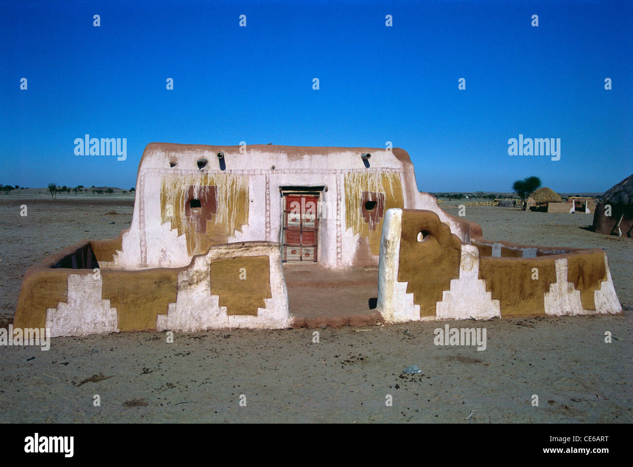 House in desert ; Thar Desert ; Jaisalmer ; Rajasthan ; India ; Asia ...